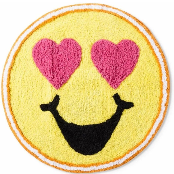 Emoji | Bath | Emoji Smile Smiling Round Face With Heartshaped Pink ...